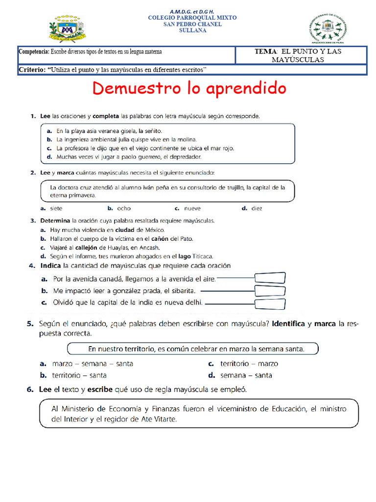 Las Mayusculas y El Punto (1) | PDF