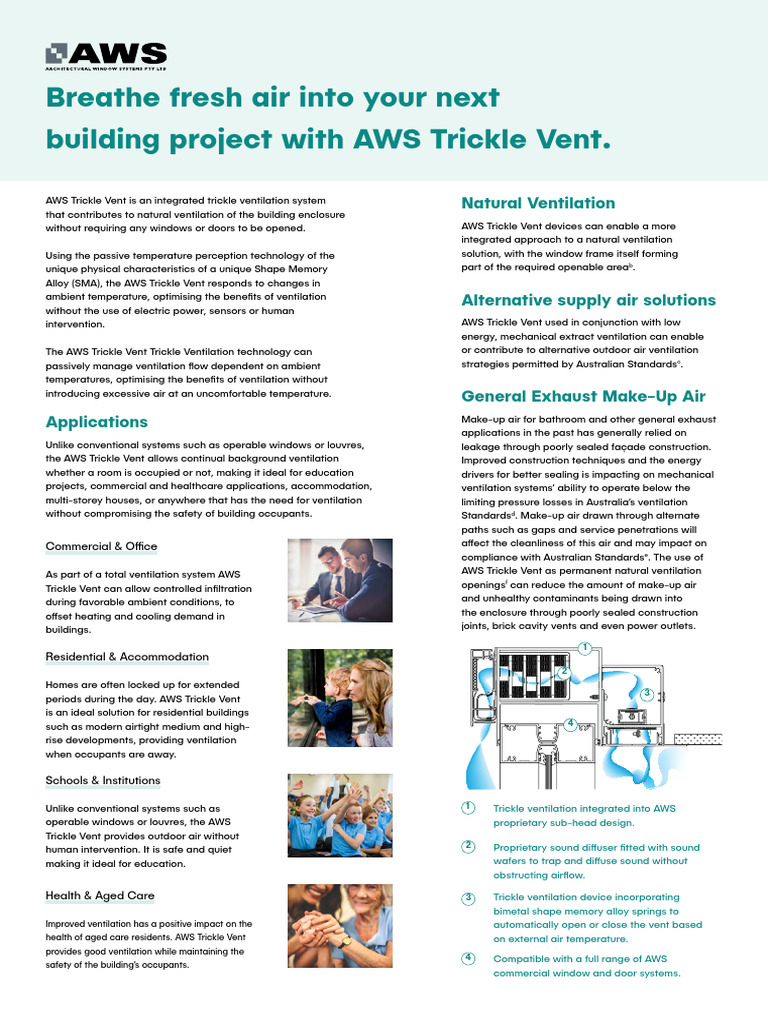 AWS Trickle Vent: Integrated Ventilation System | PDF | Ventilation ...