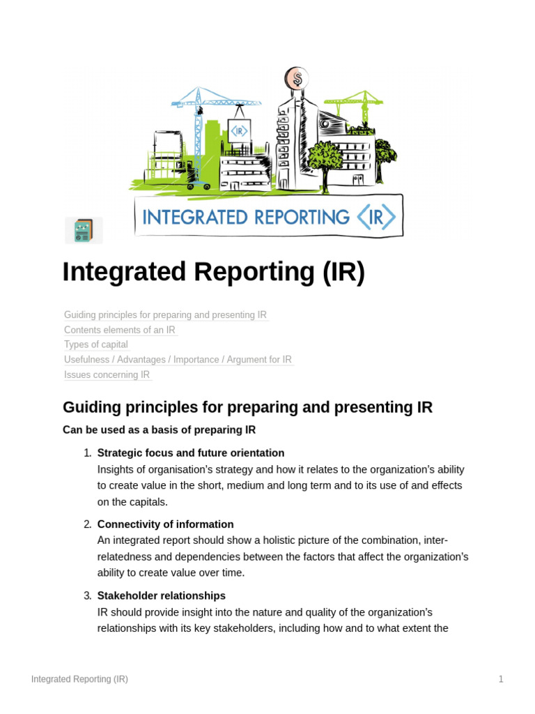 Integrated Reporting (IR) | PDF | Risk | Information
