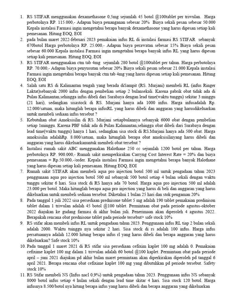 Soal Perhitungan Uts | PDF