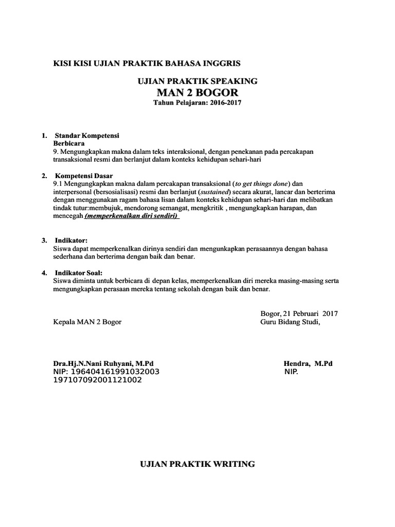 Rubrik Speaking PDF | PDF