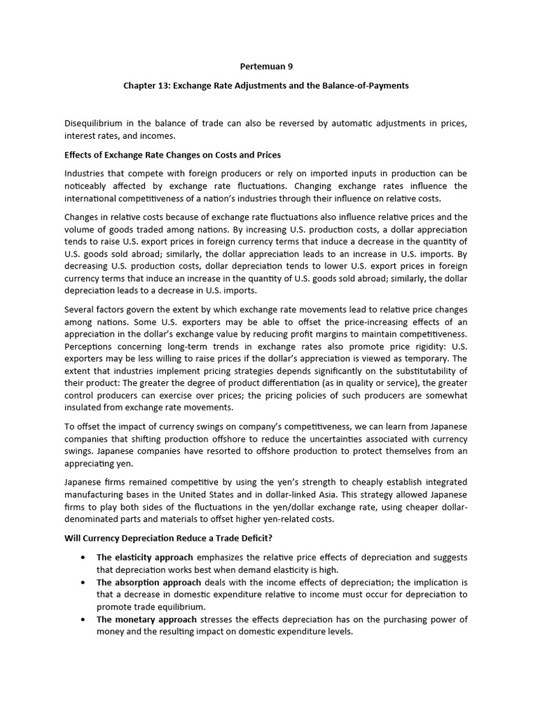 CH 13 Exchange Rate Adjustments and The Balance-of-Payments | PDF ... CH 13 Exchange Rate Adjustments and The Balance-of-Payments | PDF ...