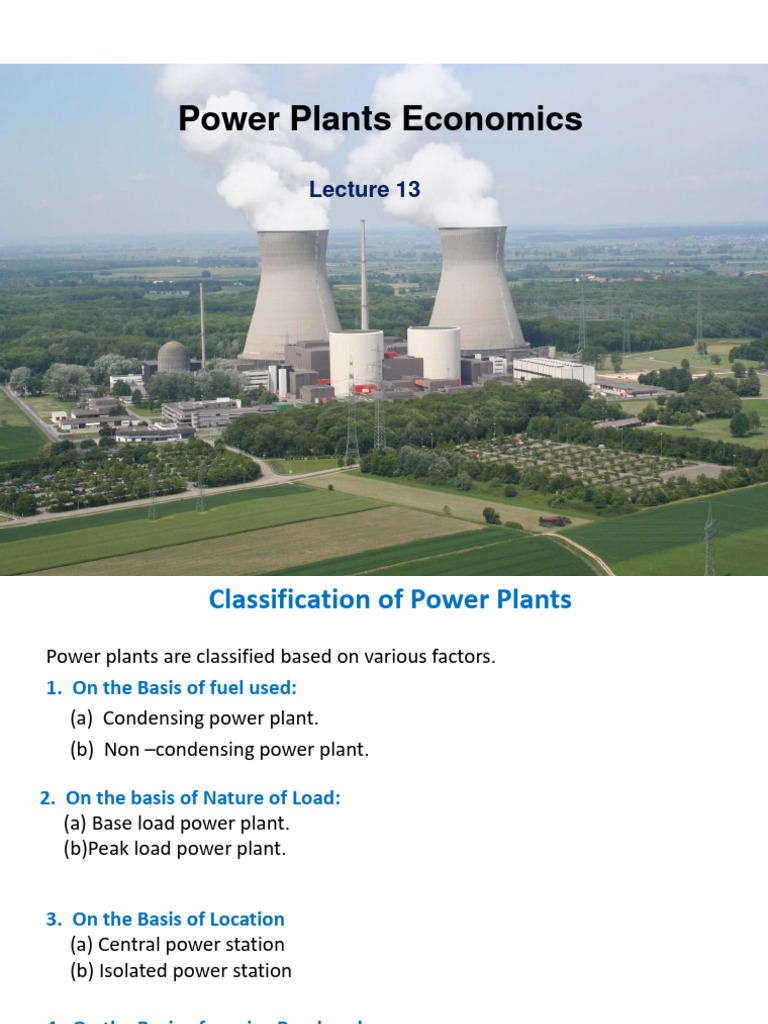 Lec - 13 PP - Economics of Power Plants | PDF | Power Station | Watt