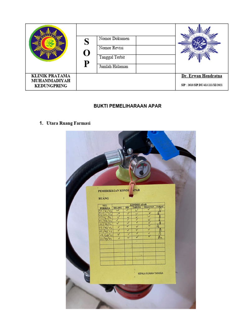 Bukti Scan Checklist Pemeliharaan APAR KPMK | PDF
