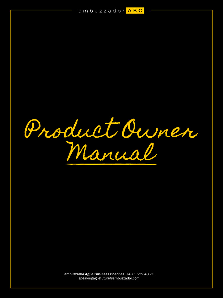 Amb Abc Product Owner Manual 20180912 SG | PDF | Scrum (Software ...