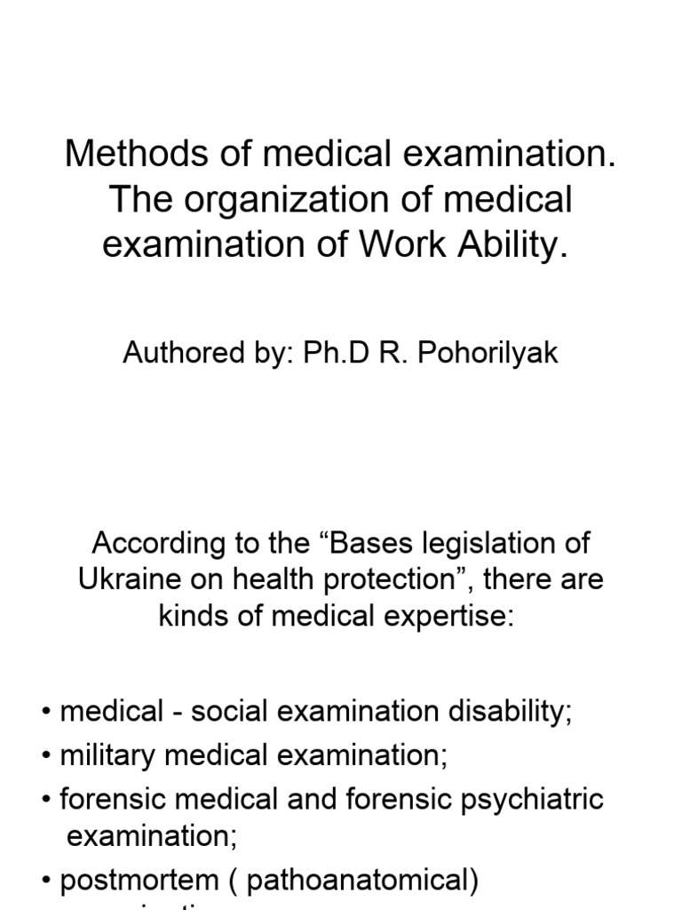 Medical Examination of Disabilities | PDF | Disability | Patient