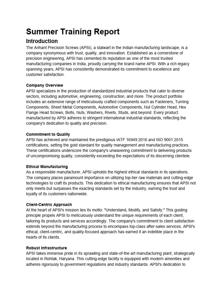 Reena Summer Training Report | PDF | Data | Qualitative Research