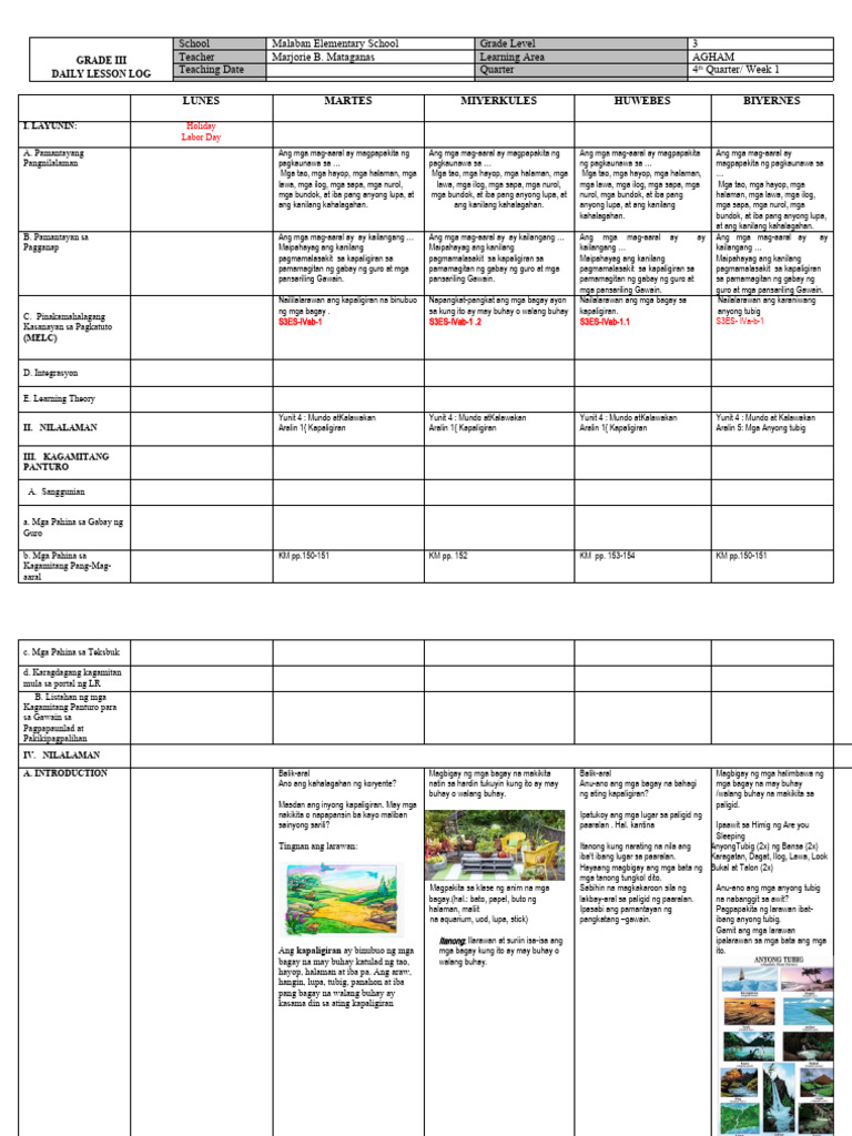 Agham DLL Q4 Week 1 | PDF