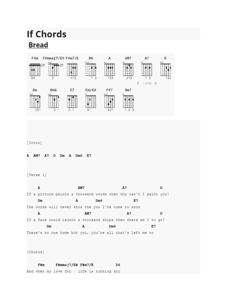 If by Bread: Chords and Lyrics | PDF