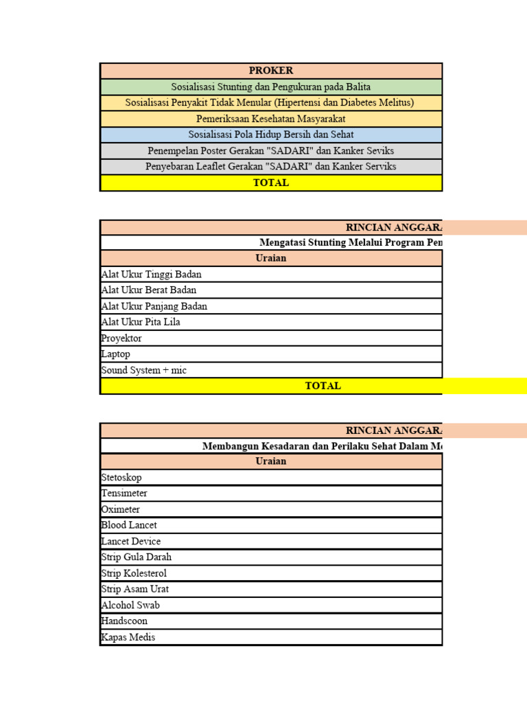 Program Kerja Dan Anggaran | PDF | Kesehatan Holistik