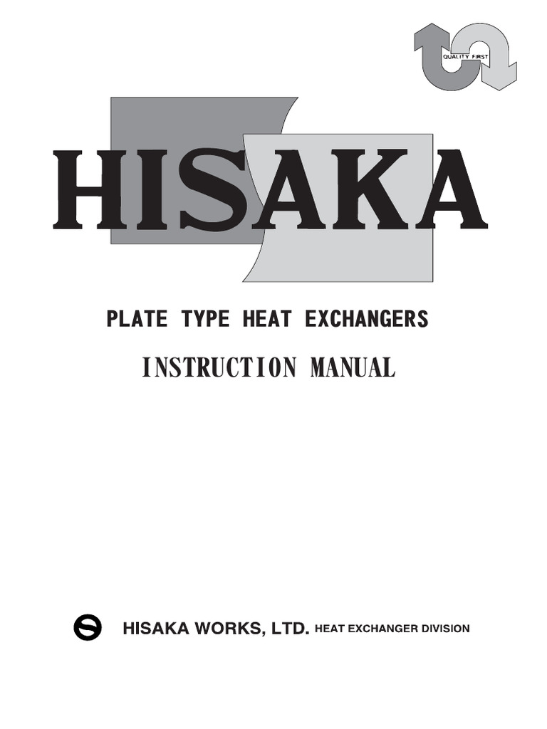 Hisaka Instruction Manual | PDF | Heat Exchanger | Valve