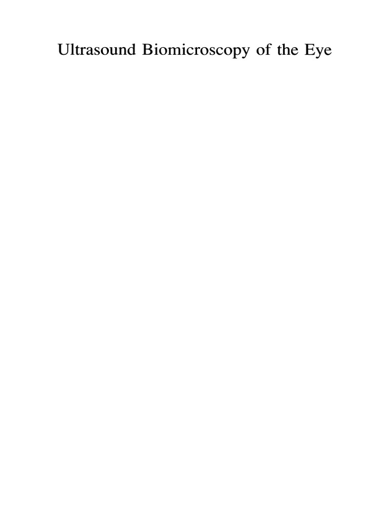 Ultrasound Biomicroscopy of The Eye | PDF | Sound | Ultrasound