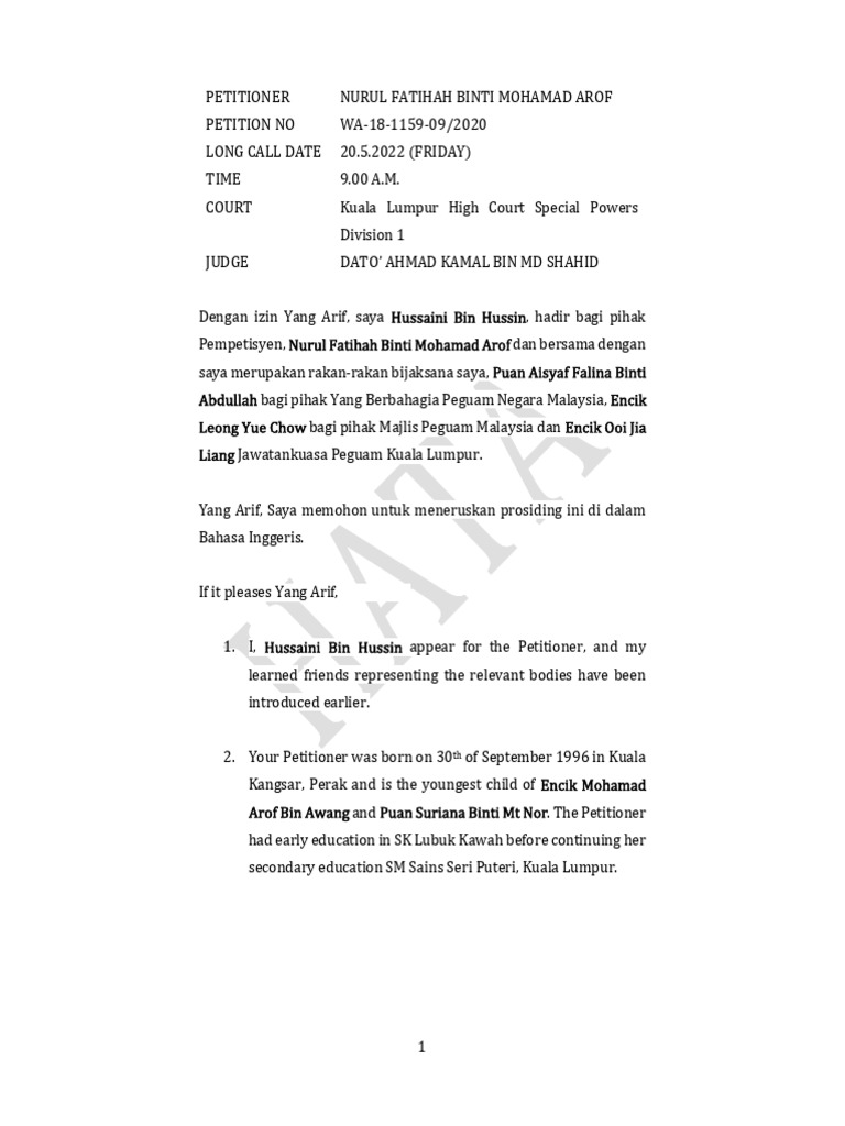 (1159) REVISED Long Call Speech 20.5.2022 | PDF | Malaysia
