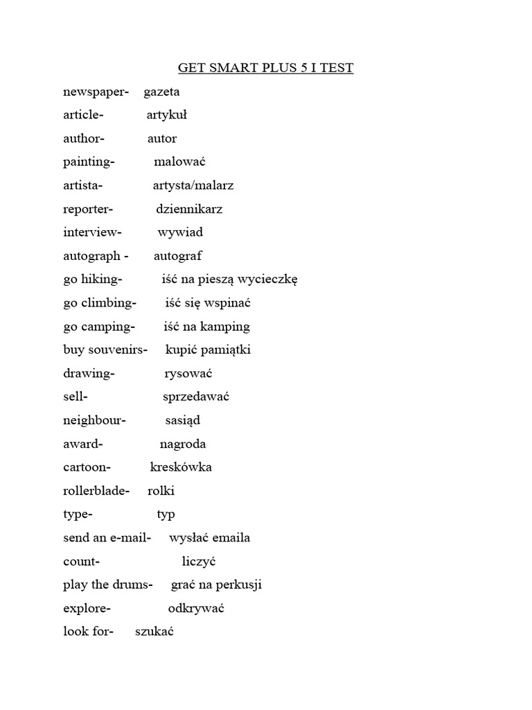 Get Smart Plus 5 I Test | PDF