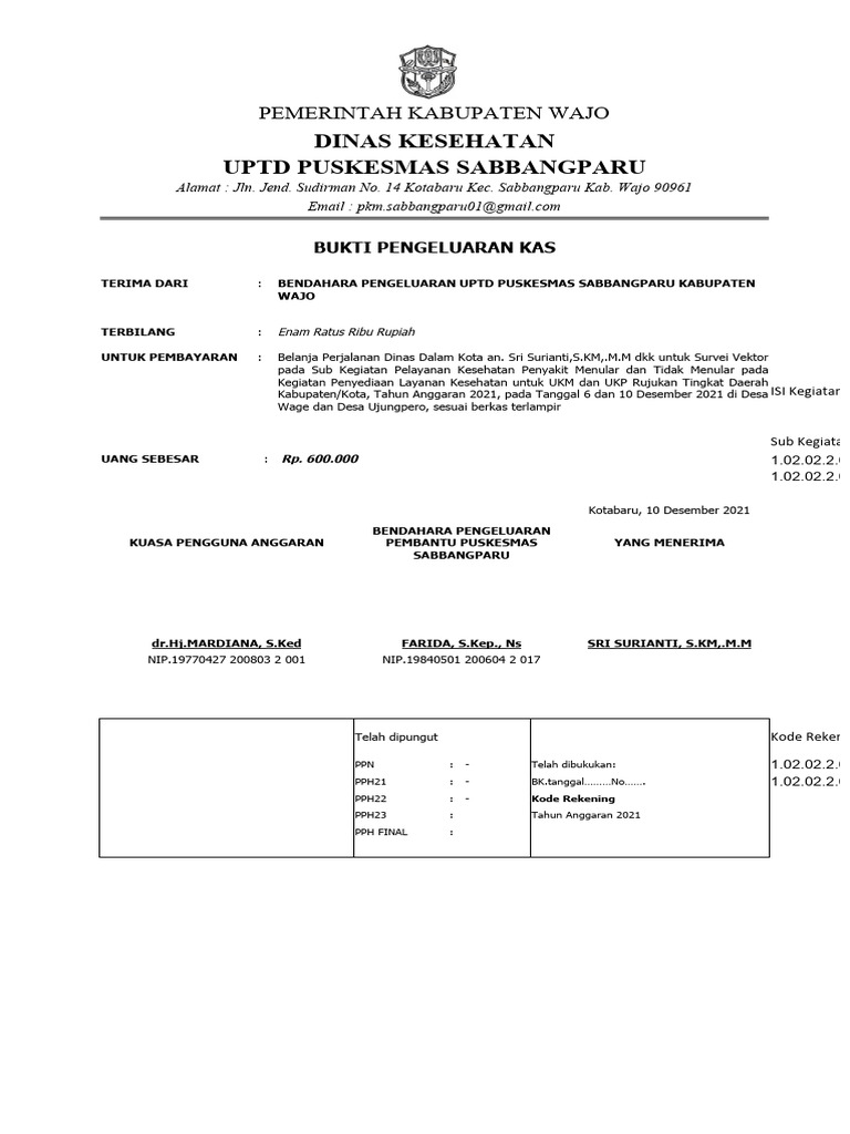 Format Kwitansi SPPD 2021 Edit | PDF