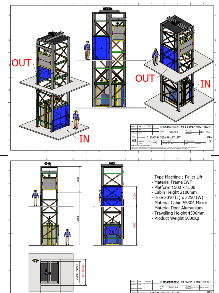 D110000 Plg23a Layout Pallet Lift | PDF | Manufactured Goods | Secondary Sector Of The Economy