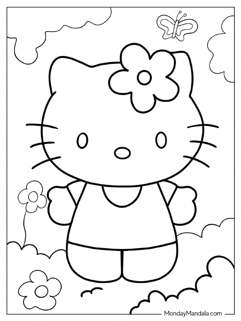 Hello Kitty With Flower On Her Head Pdf