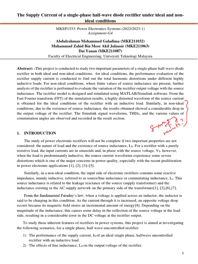 Report Corrected | PDF | Rectifier | Inductance