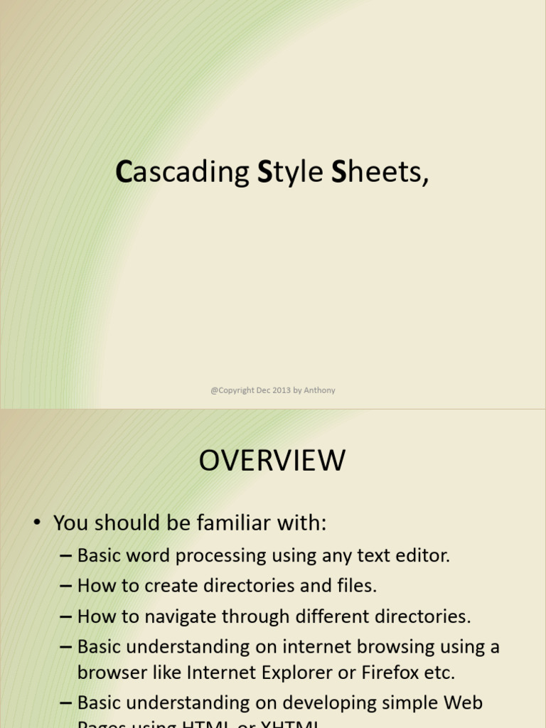 Cascading Style Sheet Handout March 2023 | PDF | Html Element | Html