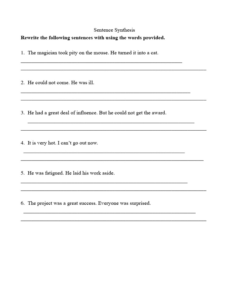 sentence synthesis 2 | PDF