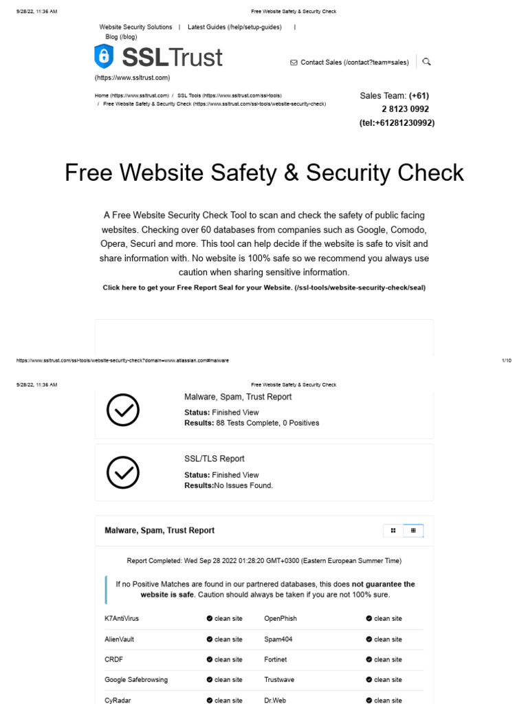 Free Website Safety & Security Check - Trello | PDF | Email Spam | Security