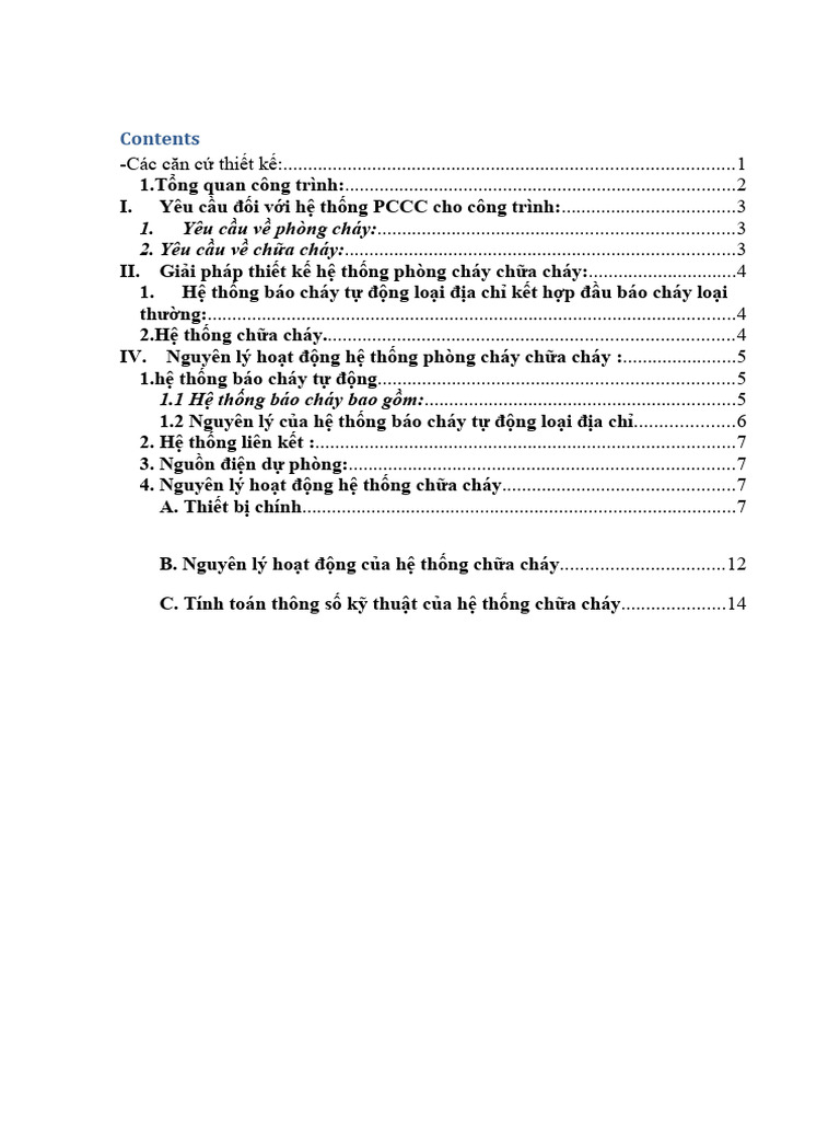 Thuyet Minh PCCC | PDF