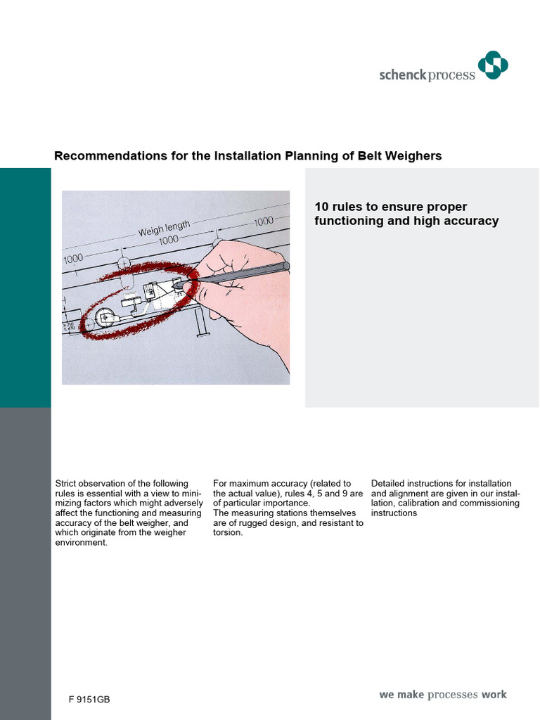 Belt Weighing Scale Schenck Process | PDF | Belt (Mechanical) | Screw