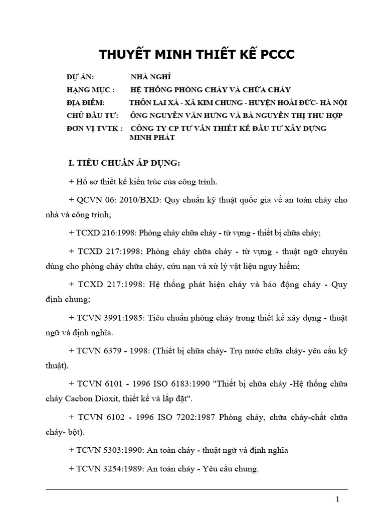 Thuyet Minh PCCC | PDF