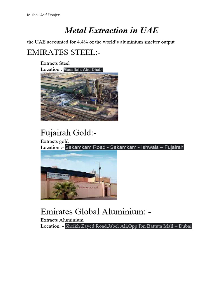 Metal Extraction in UAE | PDF