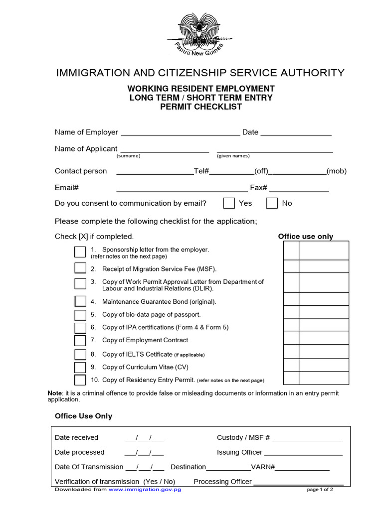 Checklist | PDF | Travel Visa | International Relations