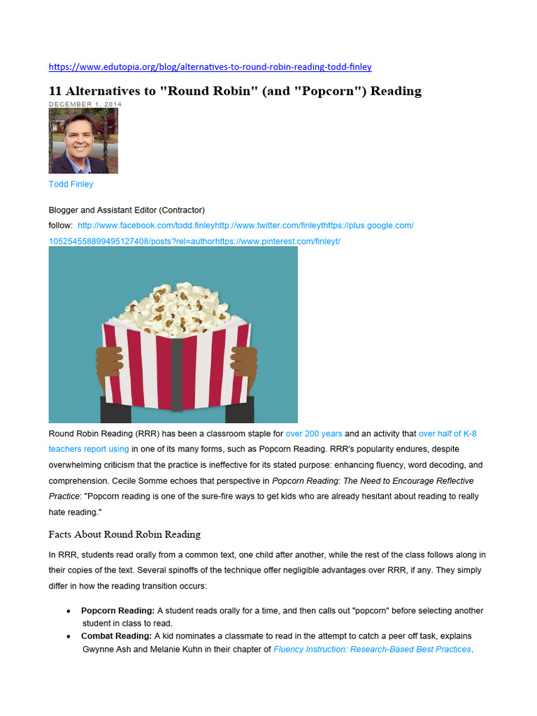 11 Reading Alternatives | PDF | Reading Comprehension | Fluency