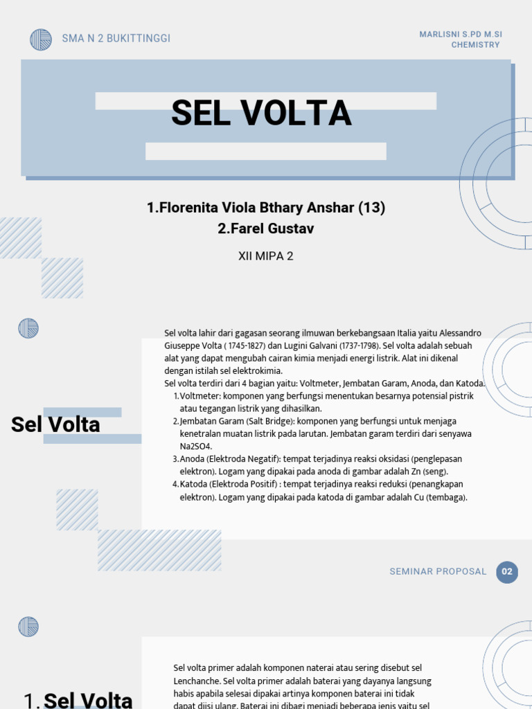 Jenis-Jenis Sel Volta dan Fungsinya | PDF