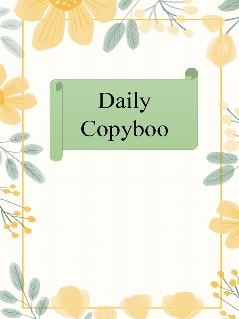 Daily Copybook Bonoise English Teacher Document Word | PDF