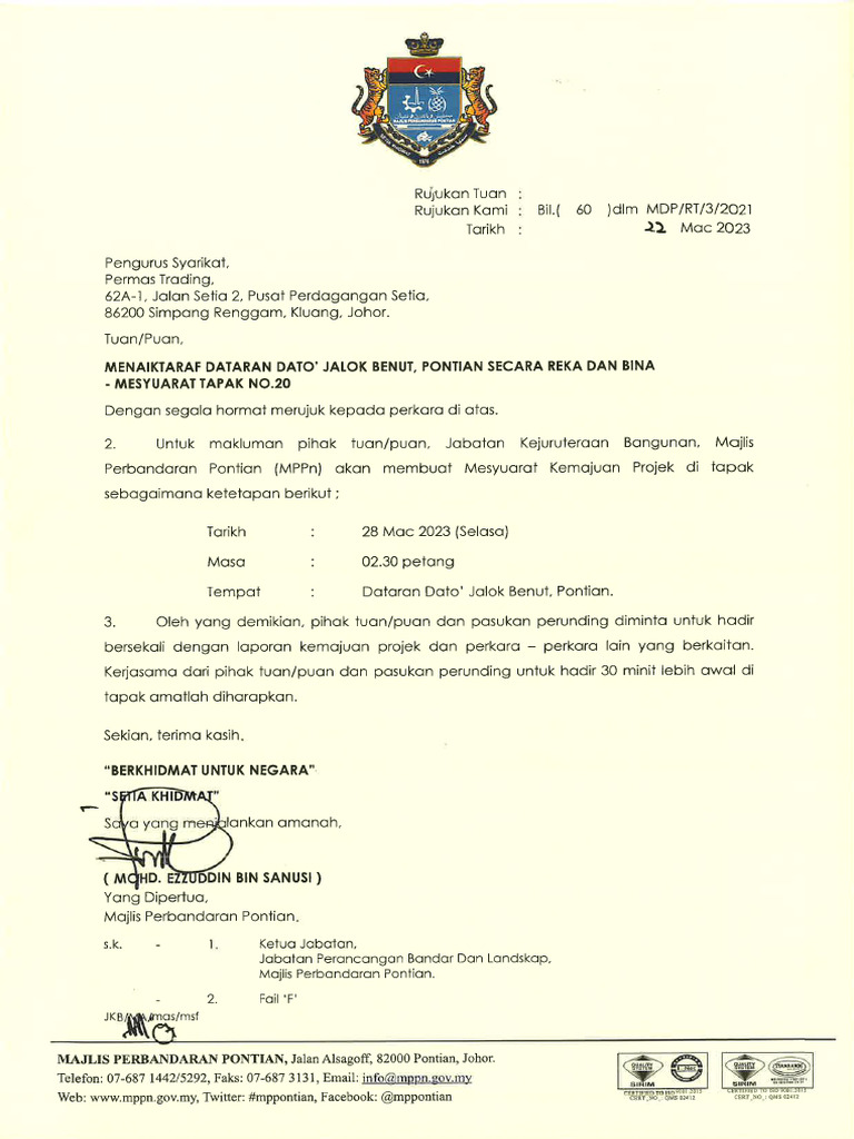 Mesyuarat Tapak No.20 | PDF