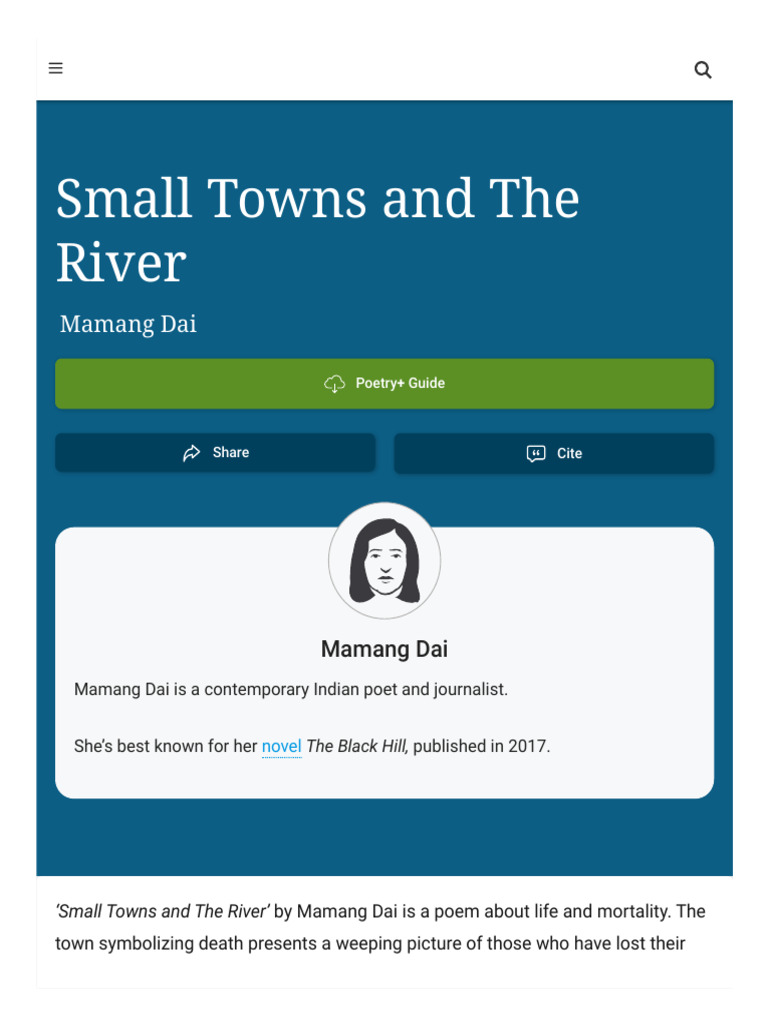 Small Towns and Rivers | PDF | Metre (Poetry) | Poetry