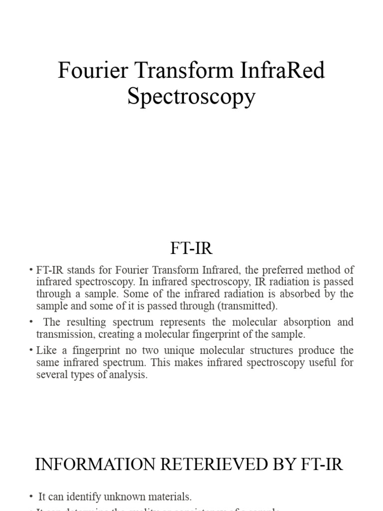 Fourier Transform InfraRed Spectroscopy 1 | PDF | Atomic Force ...