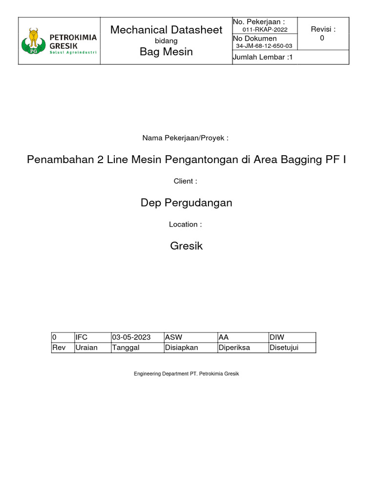 Conveyor Datasheet for Bagging Lines | PDF | Belt (Mechanical ...