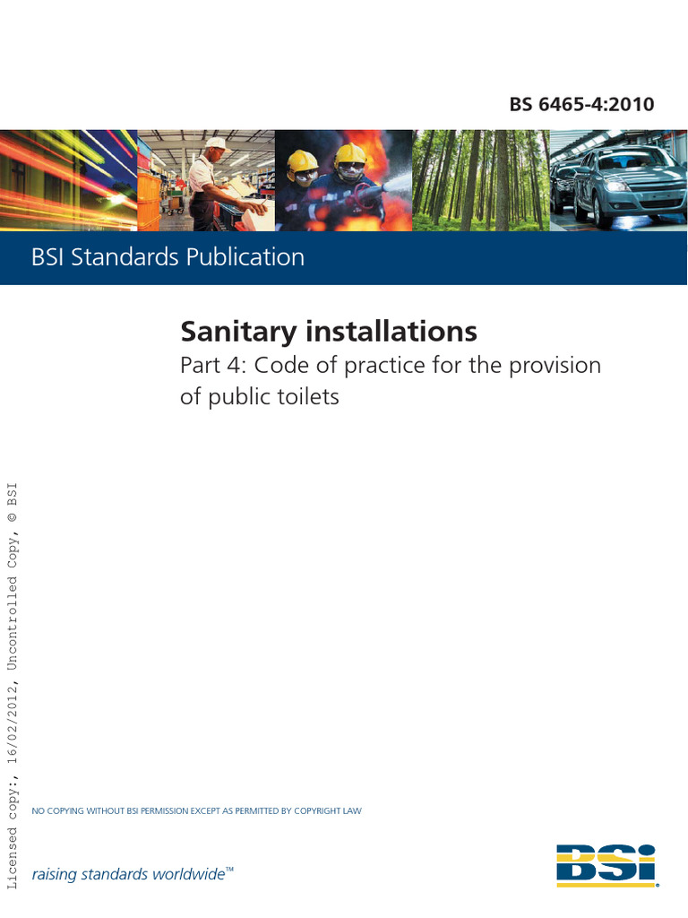 bs6465 pt4 Sanitary Appliance | PDF | Public Toilet | Toilet