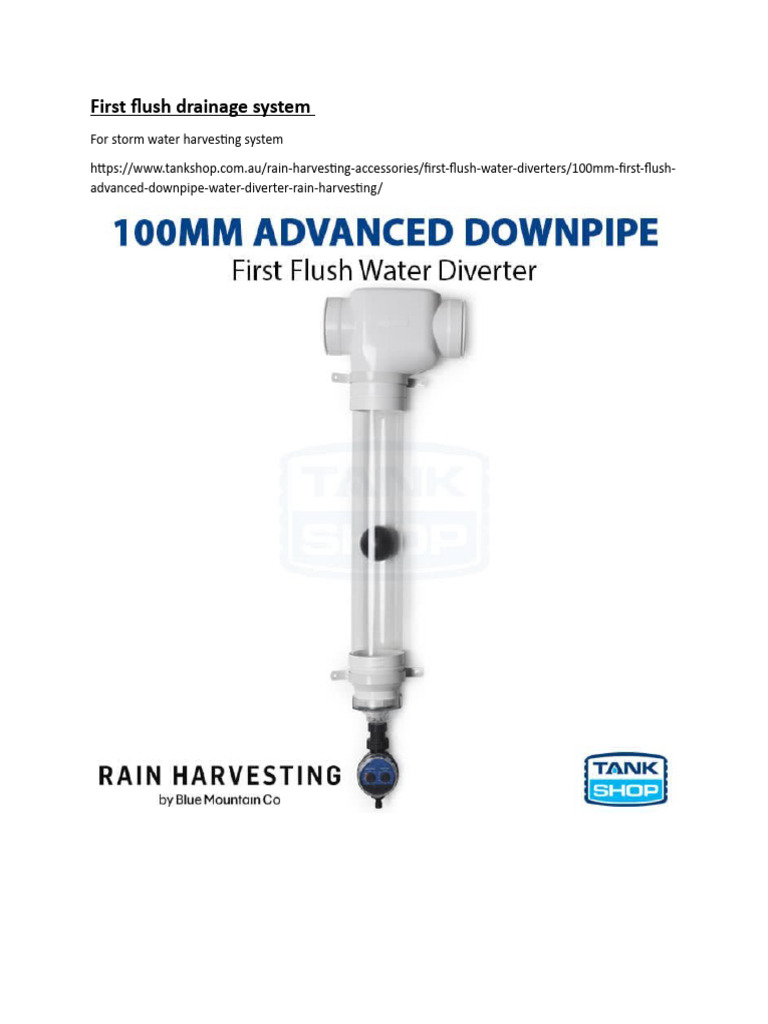 First Flush Drainage System | PDF