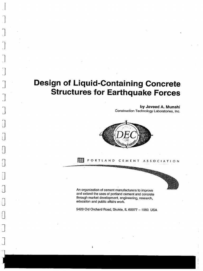 PCA-Design of Liquid-Containing Concrete Structures For Eart | PDF
