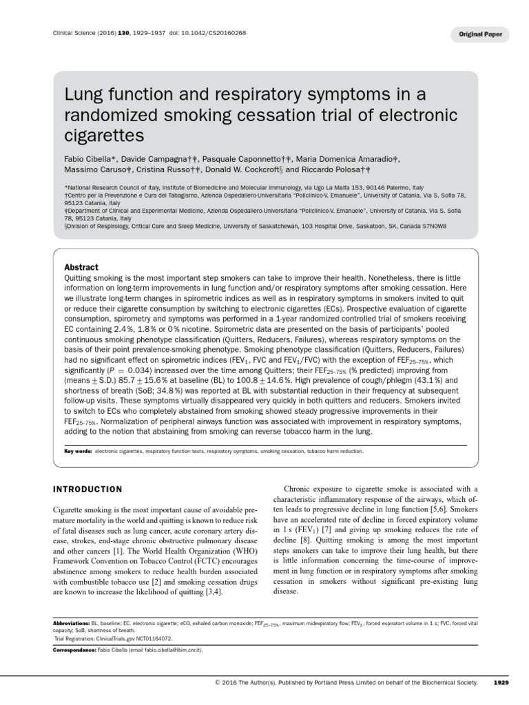 Lung Function and Respiratory Symptoms in A Randomized Smoking ...
