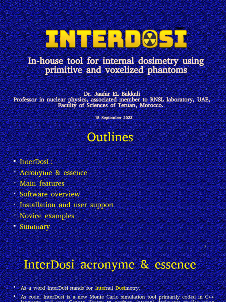 Interdosi In House Tool For Internal Dosimetry Using Primitive And