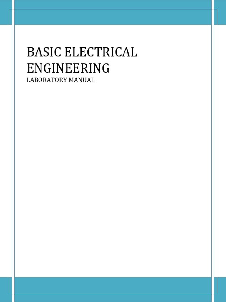 Basic Electrical Engineering Laboratory Manual 3 | PDF | Capacitor | Resistor
