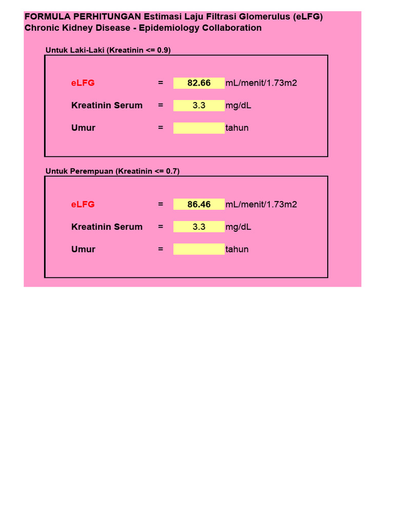 Formula Perhitungan EGFR | PDF | Kesehatan Holistik