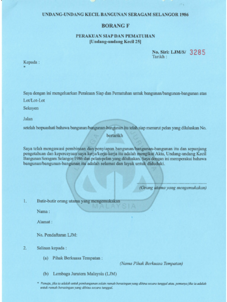 Borang F | PDF