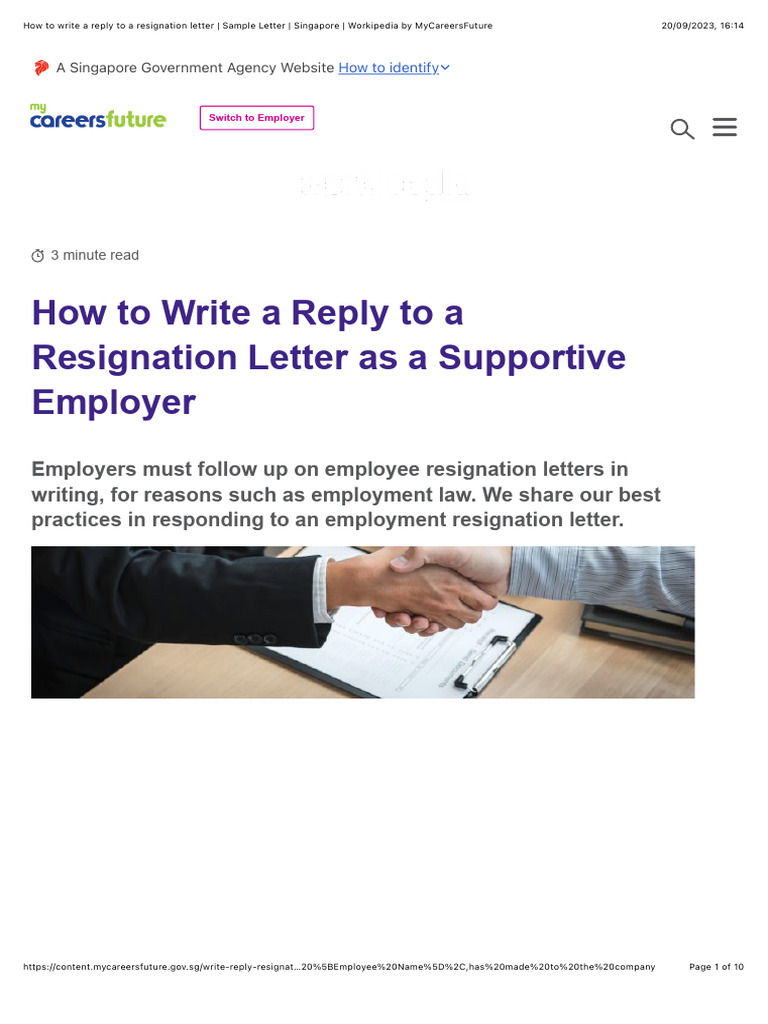 Resignation Reply Guide for Employers | PDF | Employment | Business