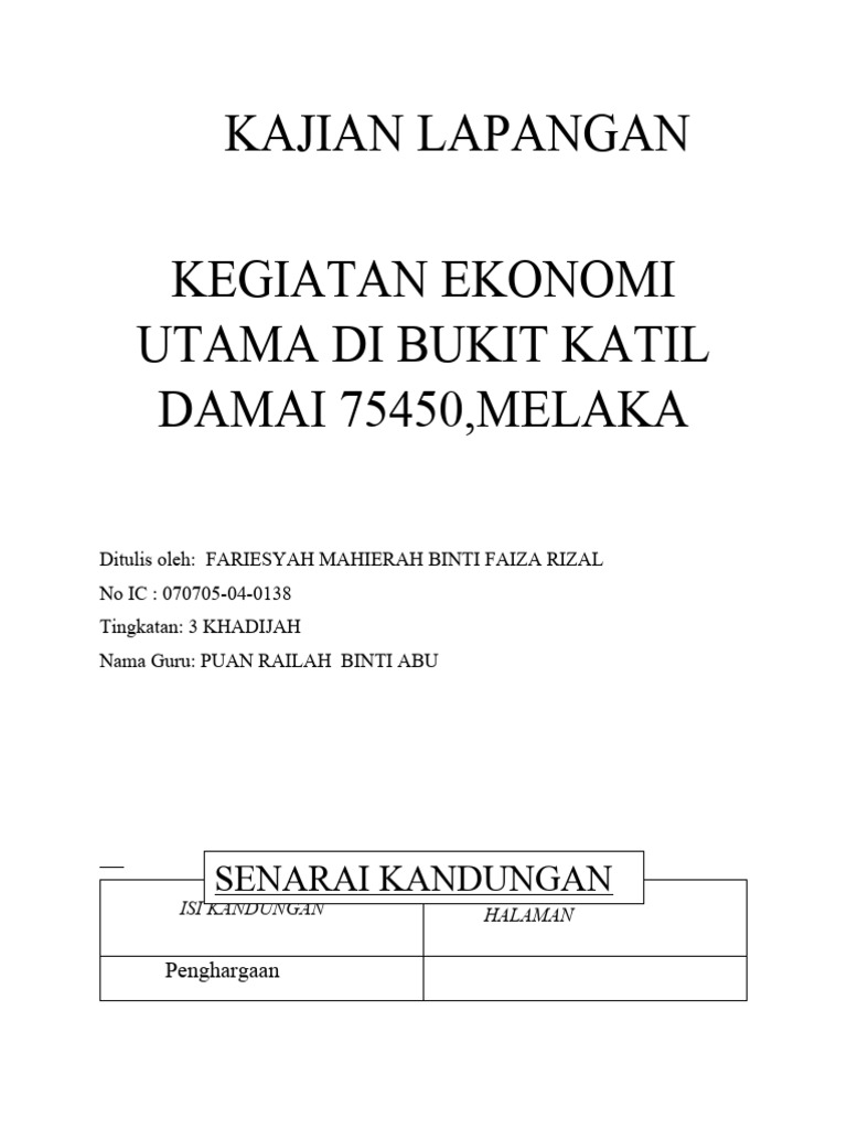 Kajian Lapangan Hampir Siap 3 | PDF