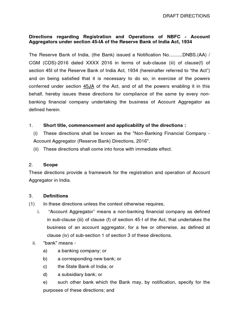 Account Aggregator - Rbi | PDF | Securities (Finance) | Banks