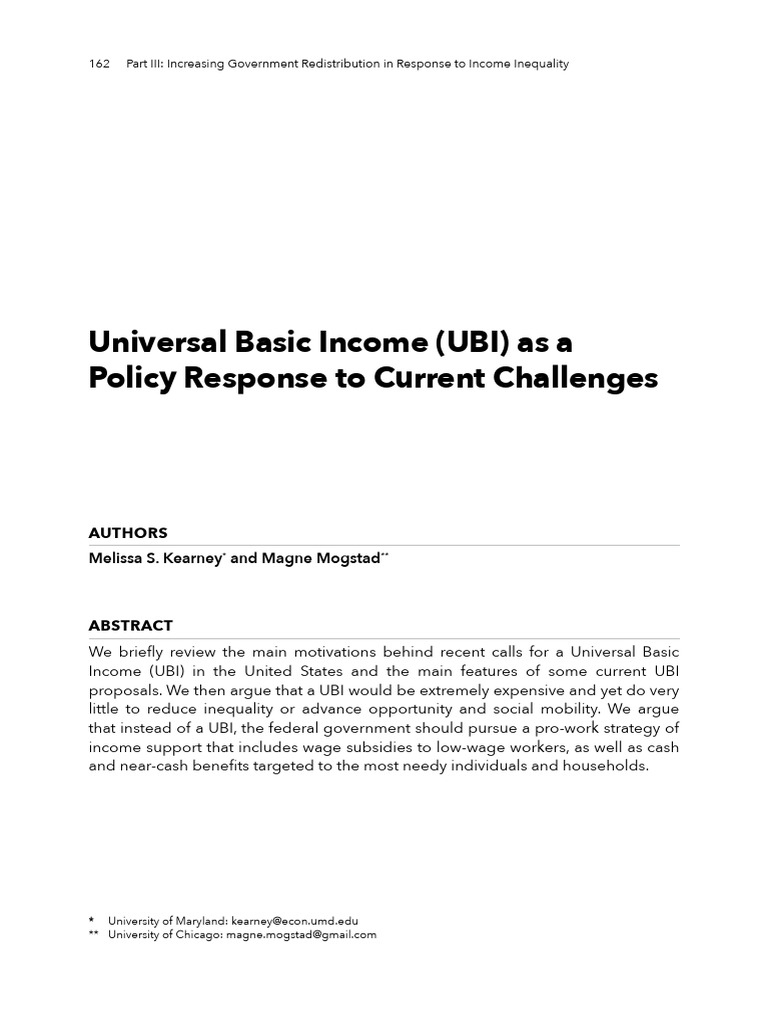 Maintaining The Strength of American Capialism Universal Basic Income ...