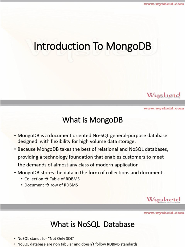 What Is MongoDB | PDF | No Sql | Mongo Db What Is MongoDB | PDF | No Sql | Mongo Db